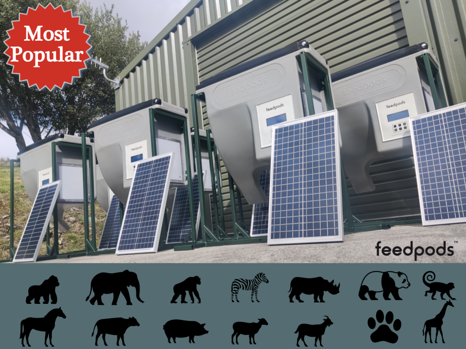 feedpods 10 pack includes mounting frames, solar panels, all ...